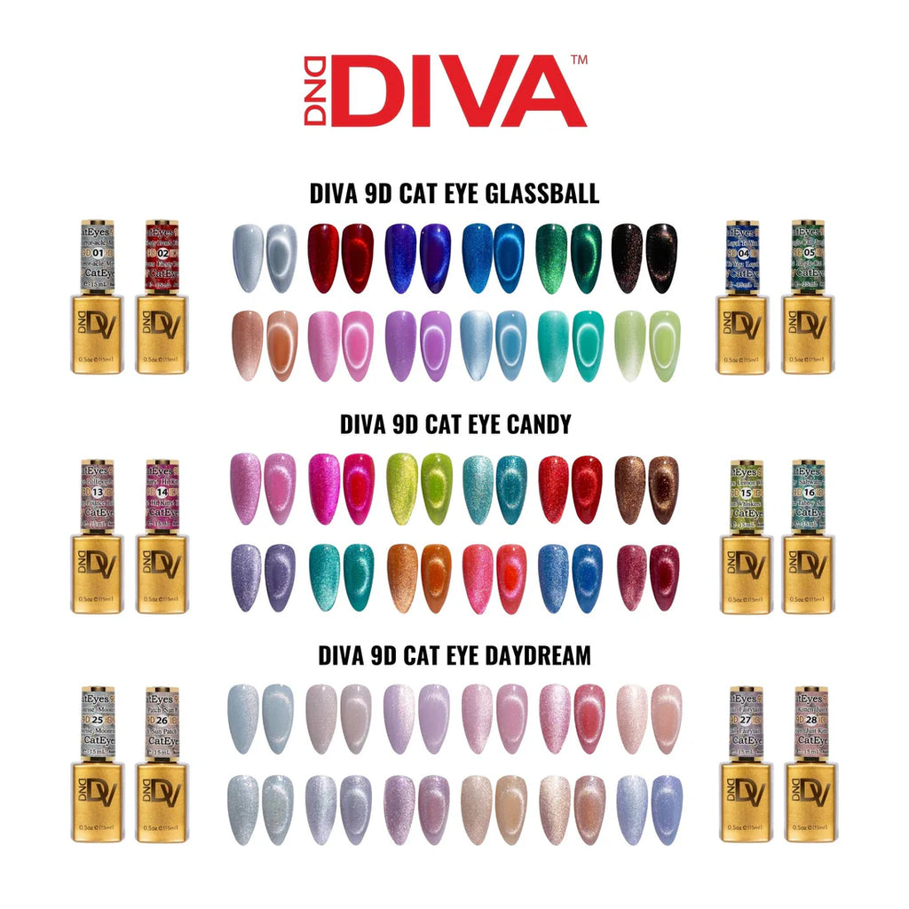 DND DIVA 9D Cateye Collection - 36 Colors – Take Over Nail & Lash Supplies